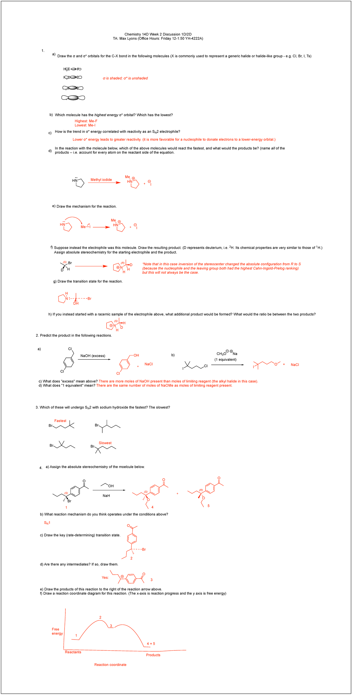 Chemistry 14D Week 2 Discussion Worksheet Answers - Studocu