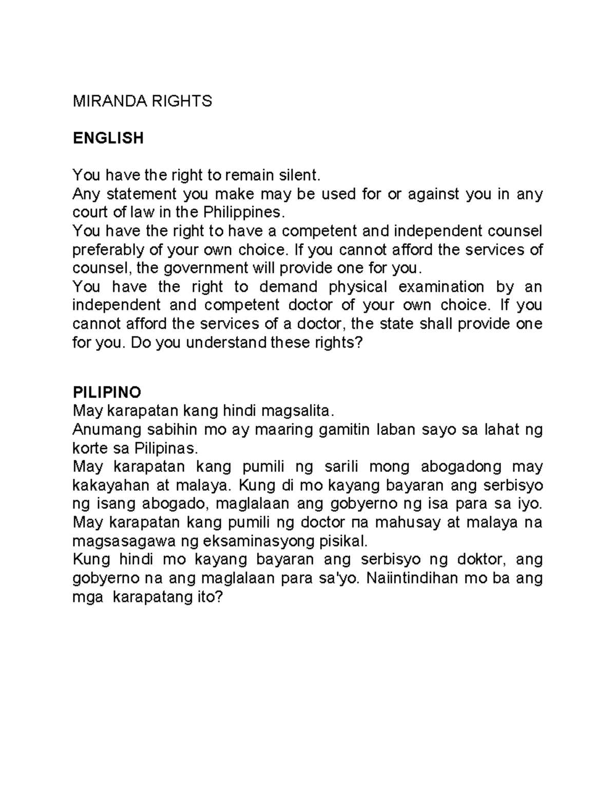 Miranda Rights: Understanding Your Legal Protections in the Philippines ...