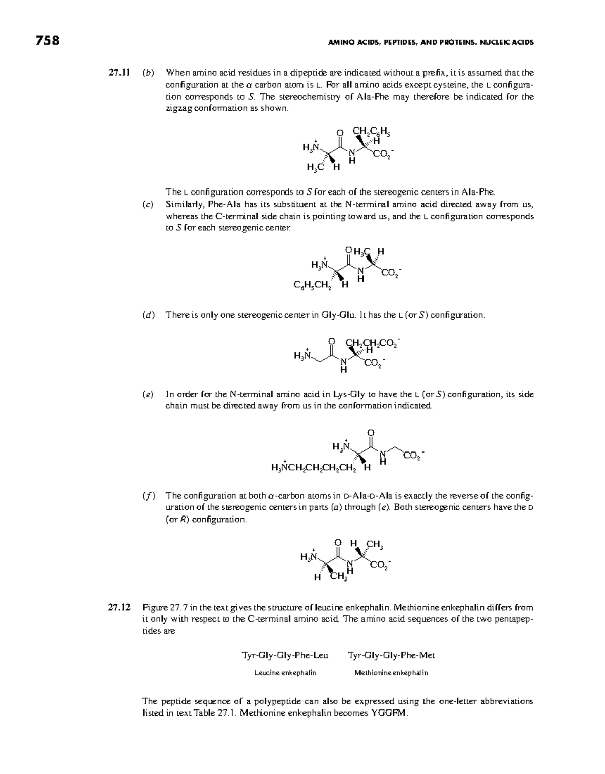 Organic Chemistry 4th Ed: Amino Acids, Peptides & Proteins (758) - Studocu