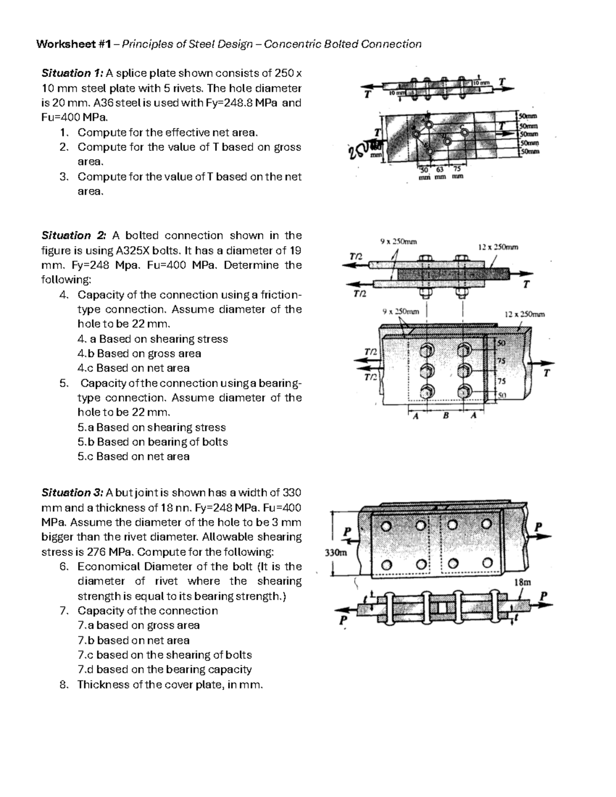 Worksheet 1: Concentric Bolted Connection Analysis (ENGR 2001) - Studocu
