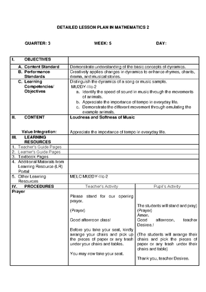 Detailed Lesson Plan in Arts 9 - Objectives A. Content Standard: Art ...