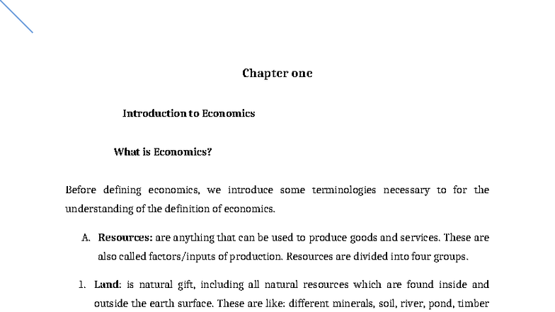 Introduction to economics-full - Chapter one Introduction to Economics ...