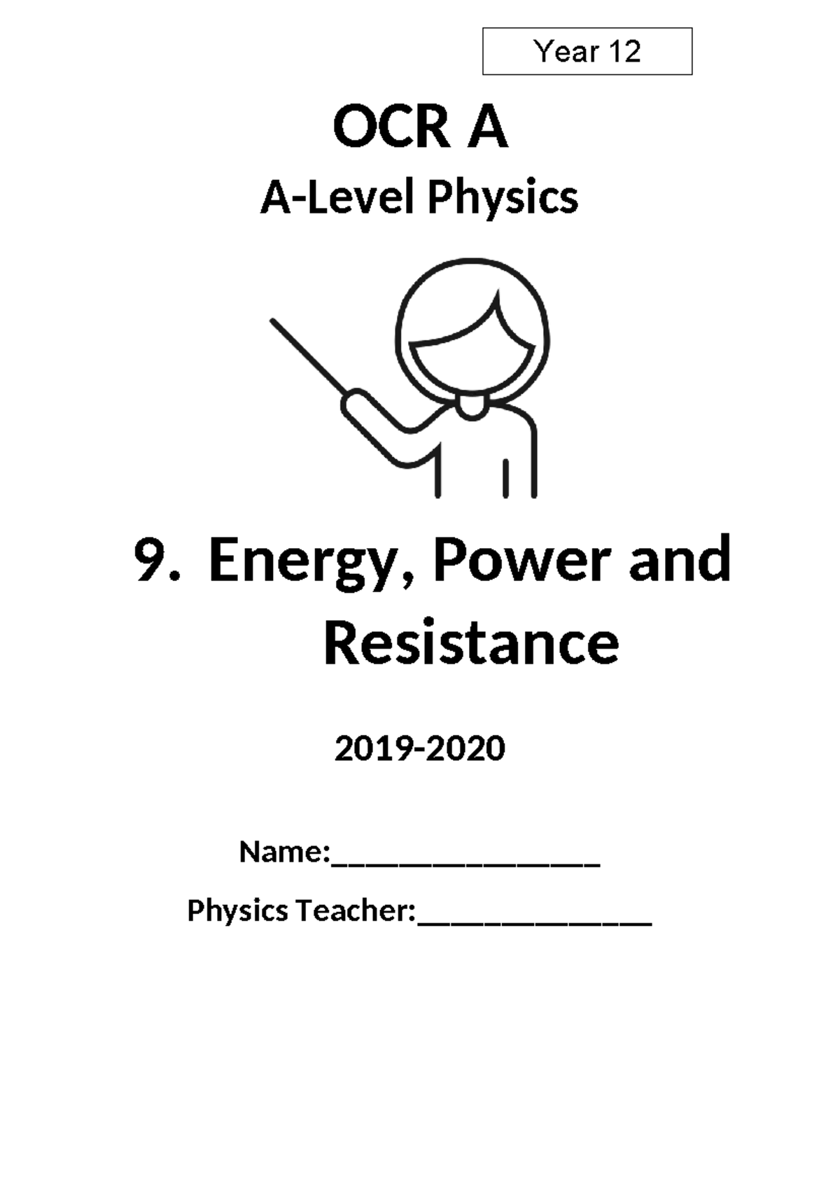 A-Level Physics (OCR A) 9: Energy, Power, and Resistance Notes - Studocu