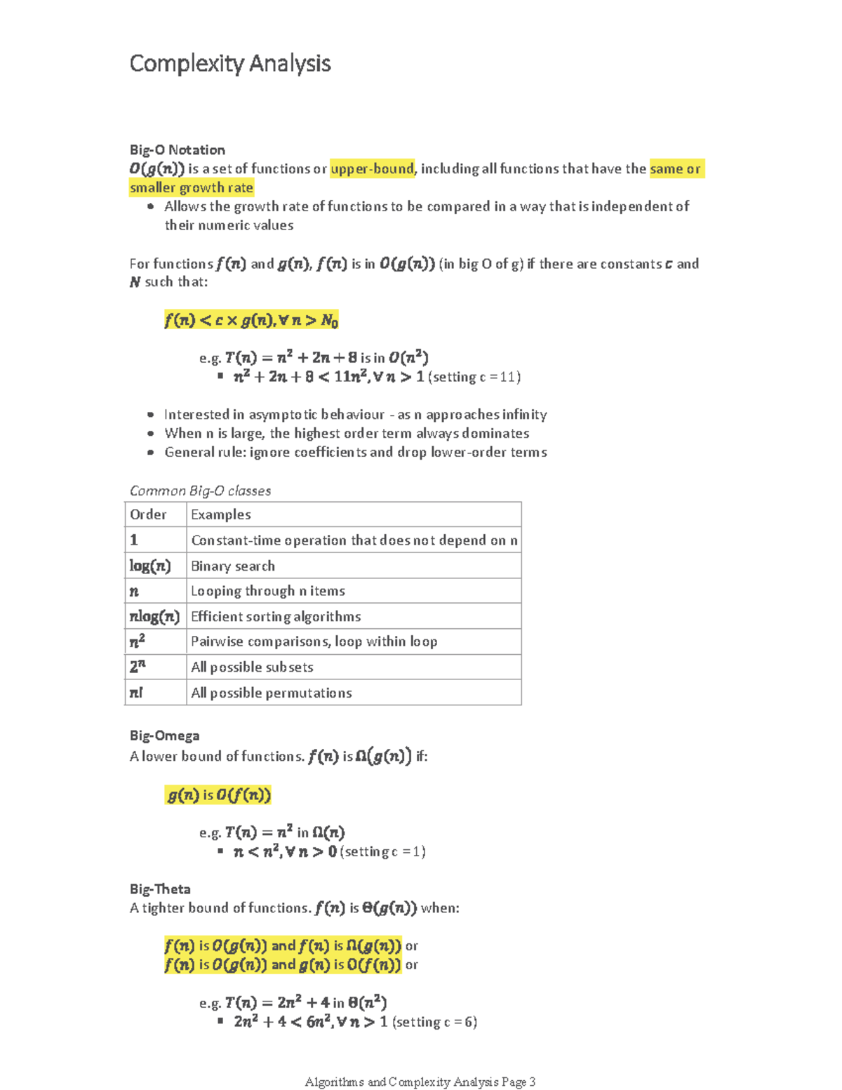 Complexity Analysis and Data Structures (DSA 46026) - Studocu