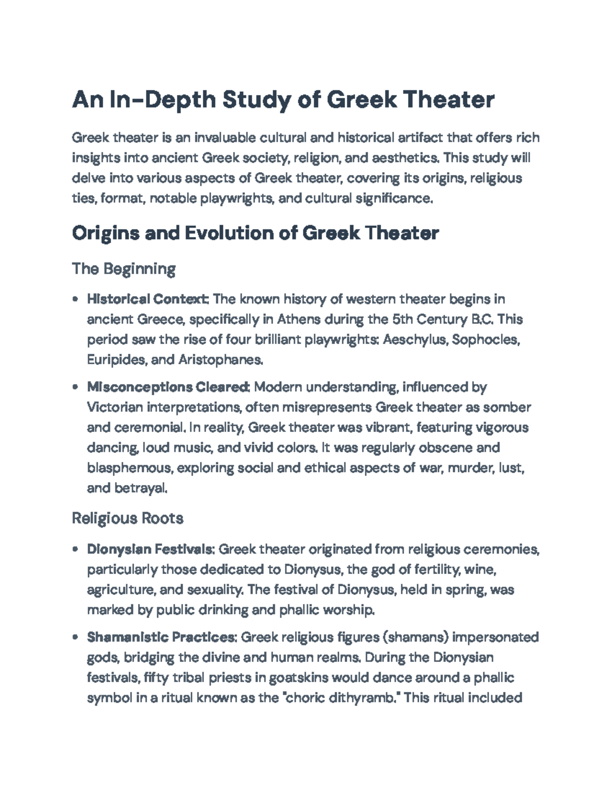 An In-Depth Study of Greek Theater: Origins, Structure, and Legacy - An ...