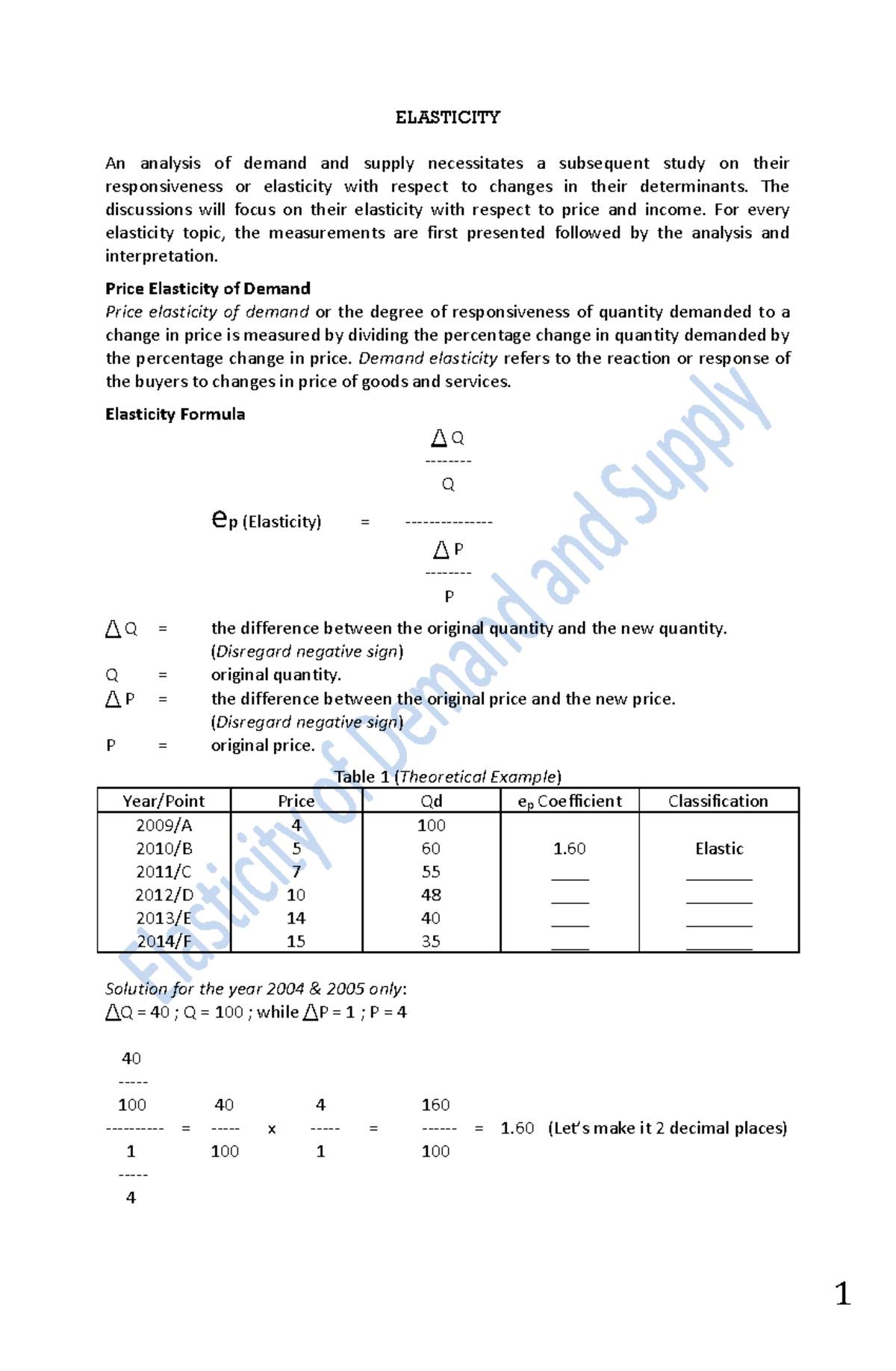 Module 5 - Elasticity in Managerial Economics: Key Concepts & Analysis - Studocu