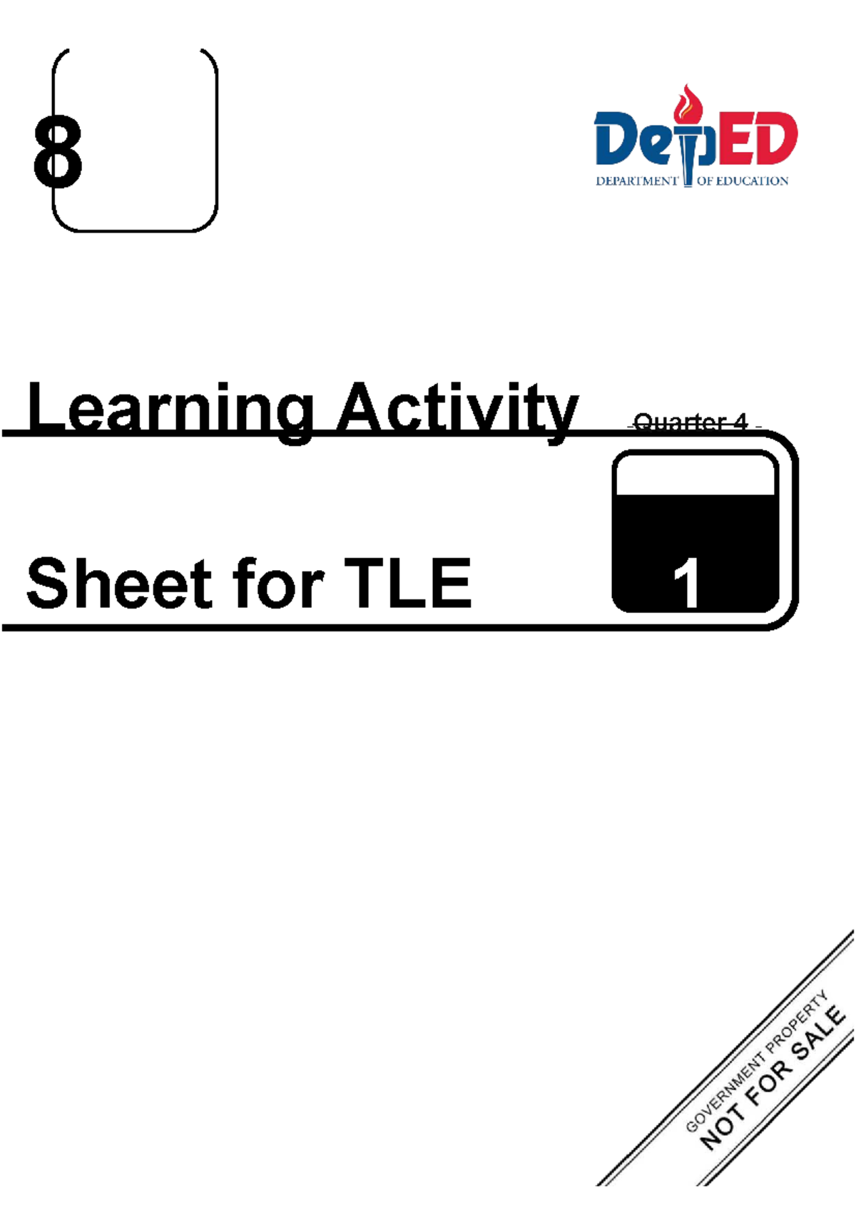 Q4 Learning Activity Sheet for TLE 8: Lesson 1 (Week 1) - Studocu