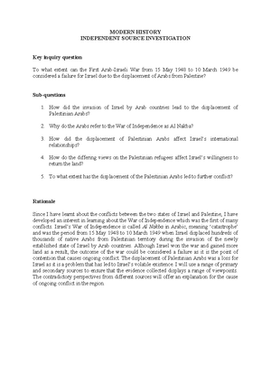 QCAA Modern History IA2 Sample Assessment - Annotated Response - Studocu