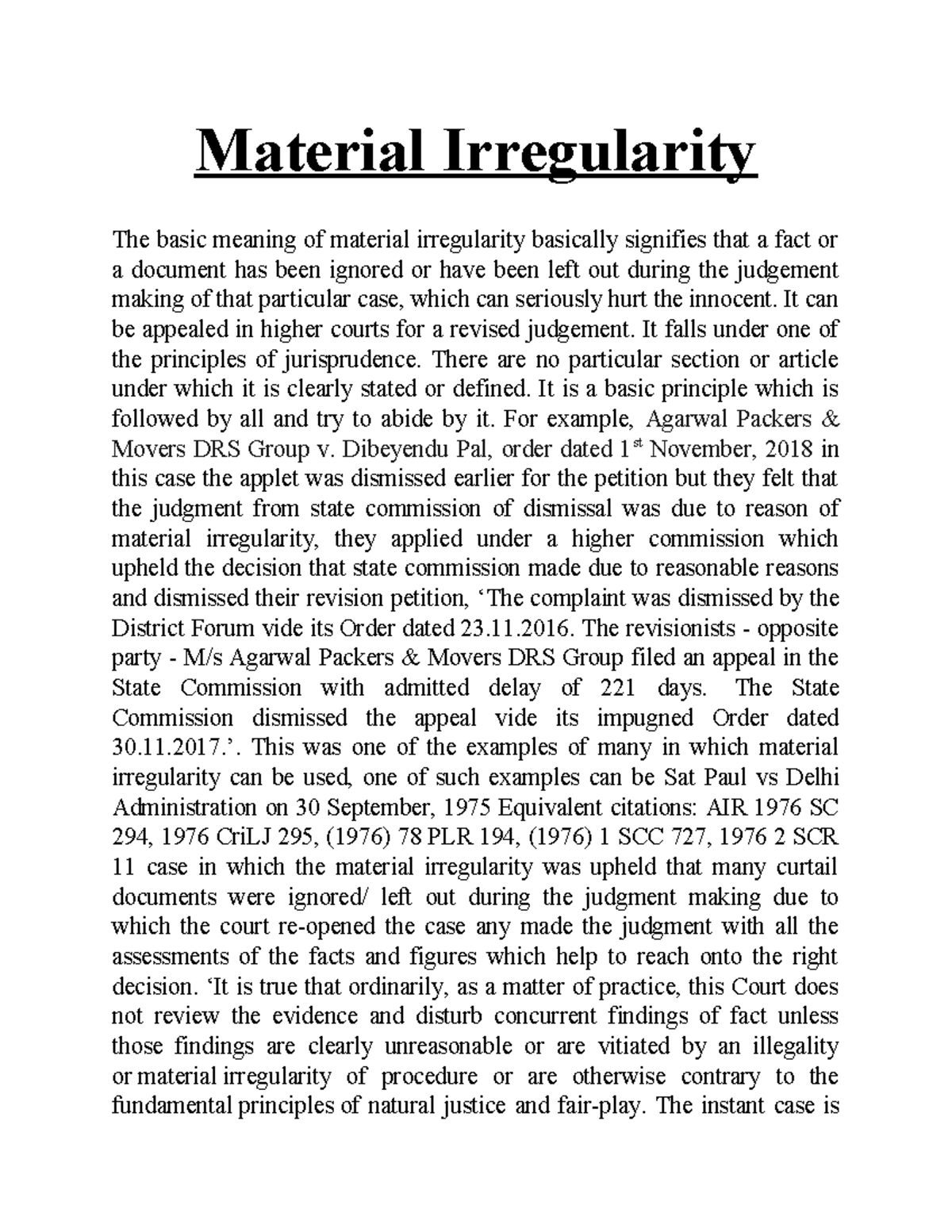 Material Irregularity in Jurisprudence: Key Principles & Case Studies ...
