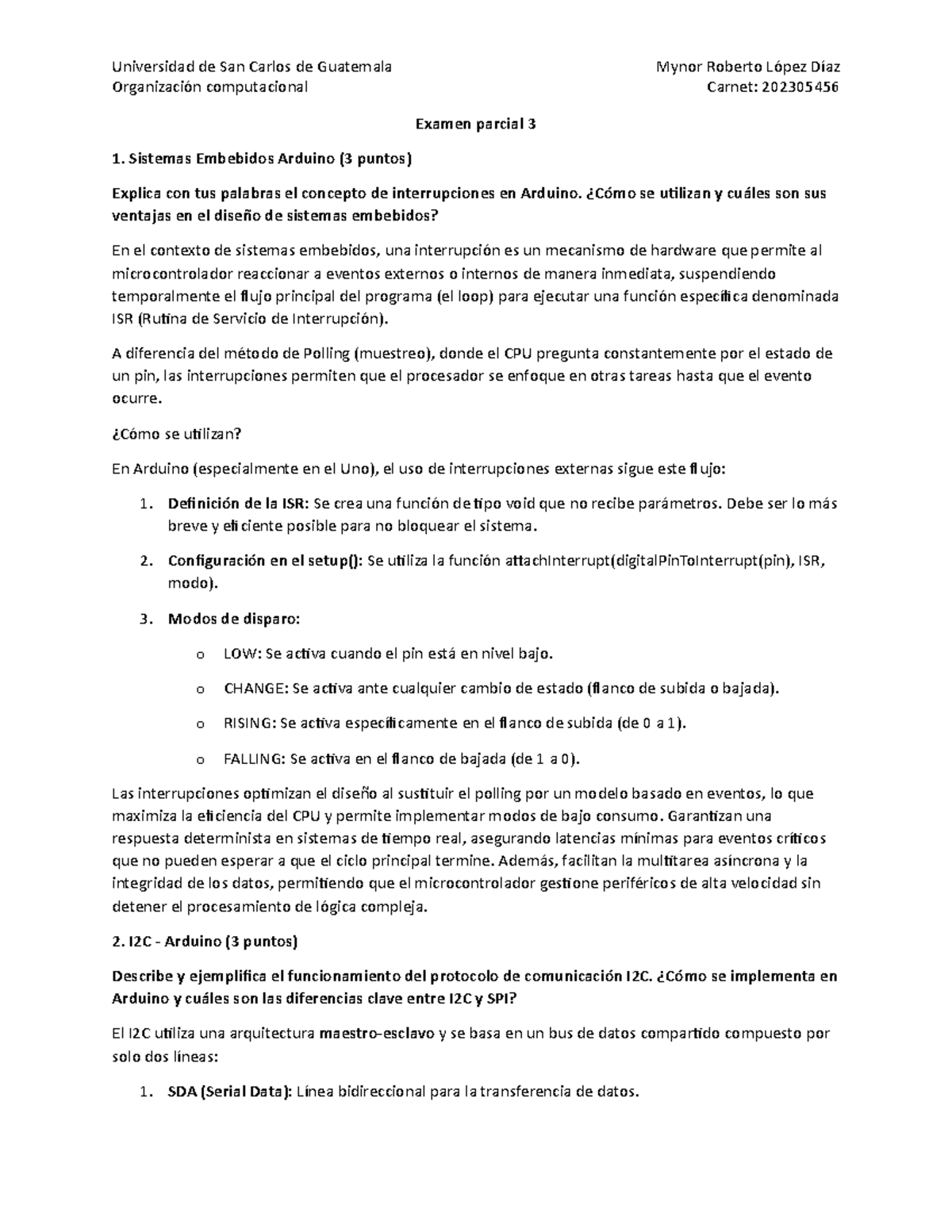 Examen Parcial 3 - Organización Computacional (202305456) - Studocu