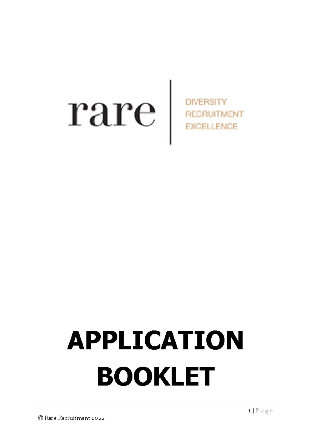 Rare - Application Booklet 2022 - 1 | P a g e APPLICATION BOOKLET 2 | P ...