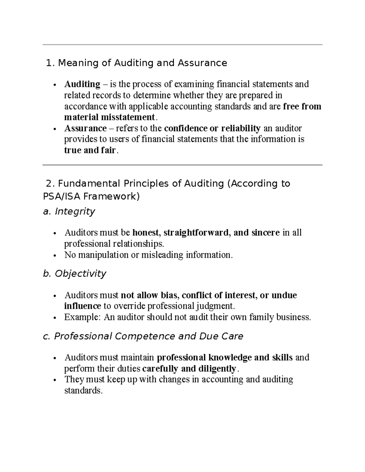 Auditing (ACCT 101): Meaning, Assurance, and Fundamental Principles ...