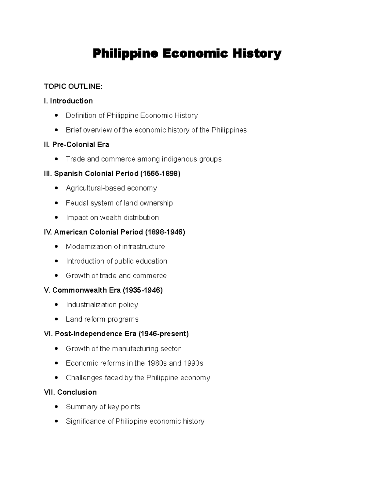 Philippine Economic History: From Pre-Colonial to Modern Day Challenges ...