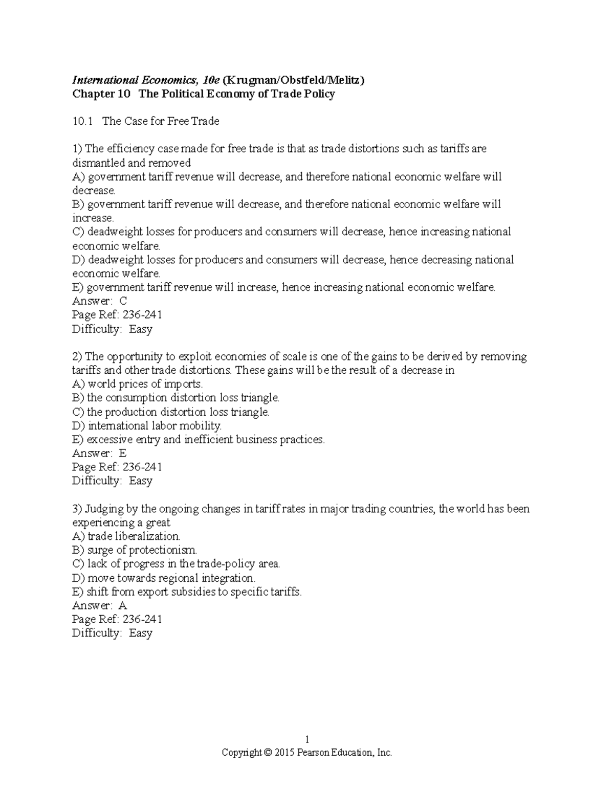 International Economics and Trade Study Notes: Chapter 10 Summary - Studocu