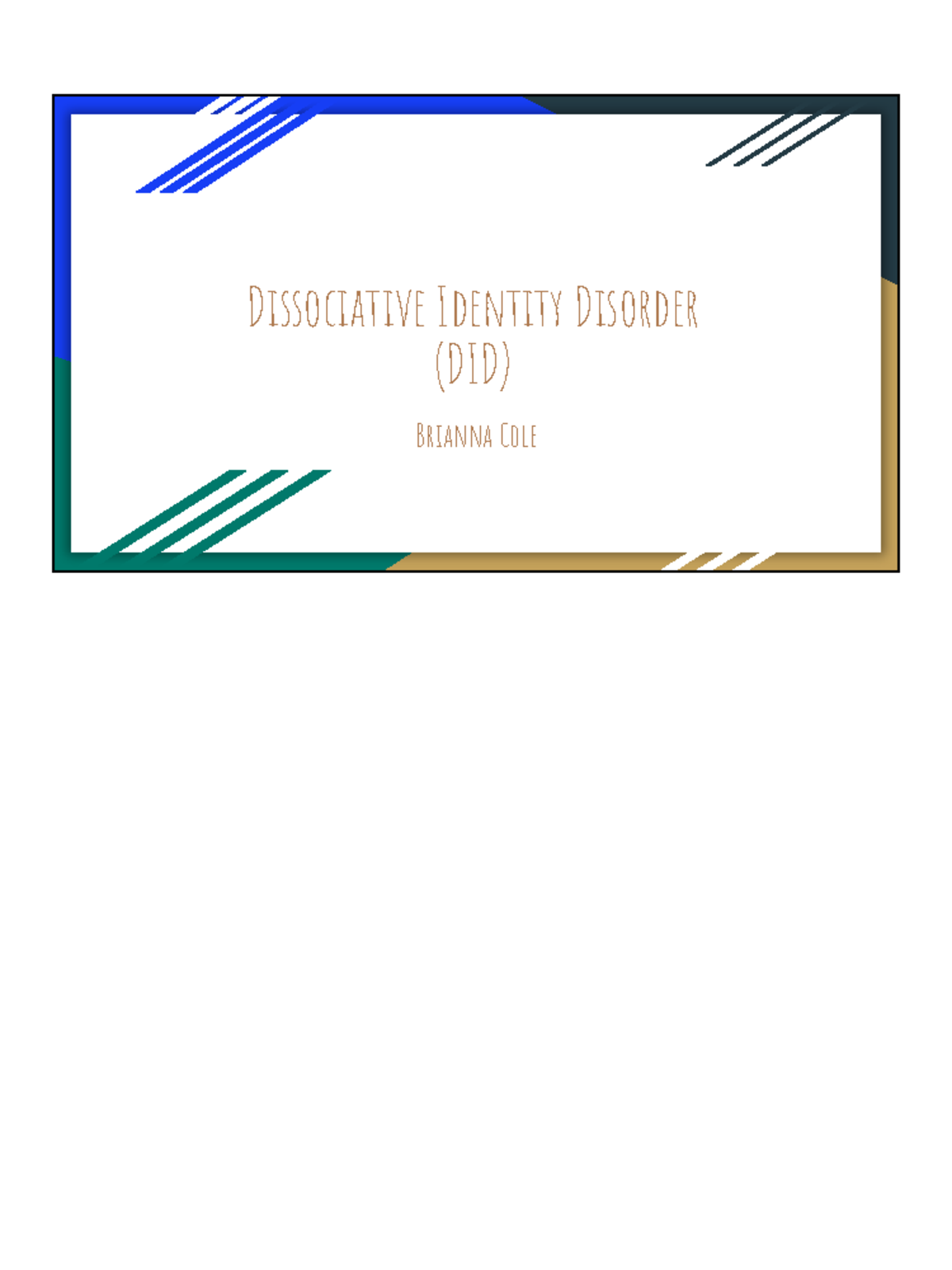 DID Overview and Treatment Strategies - PSY 215 Final Project - Studocu