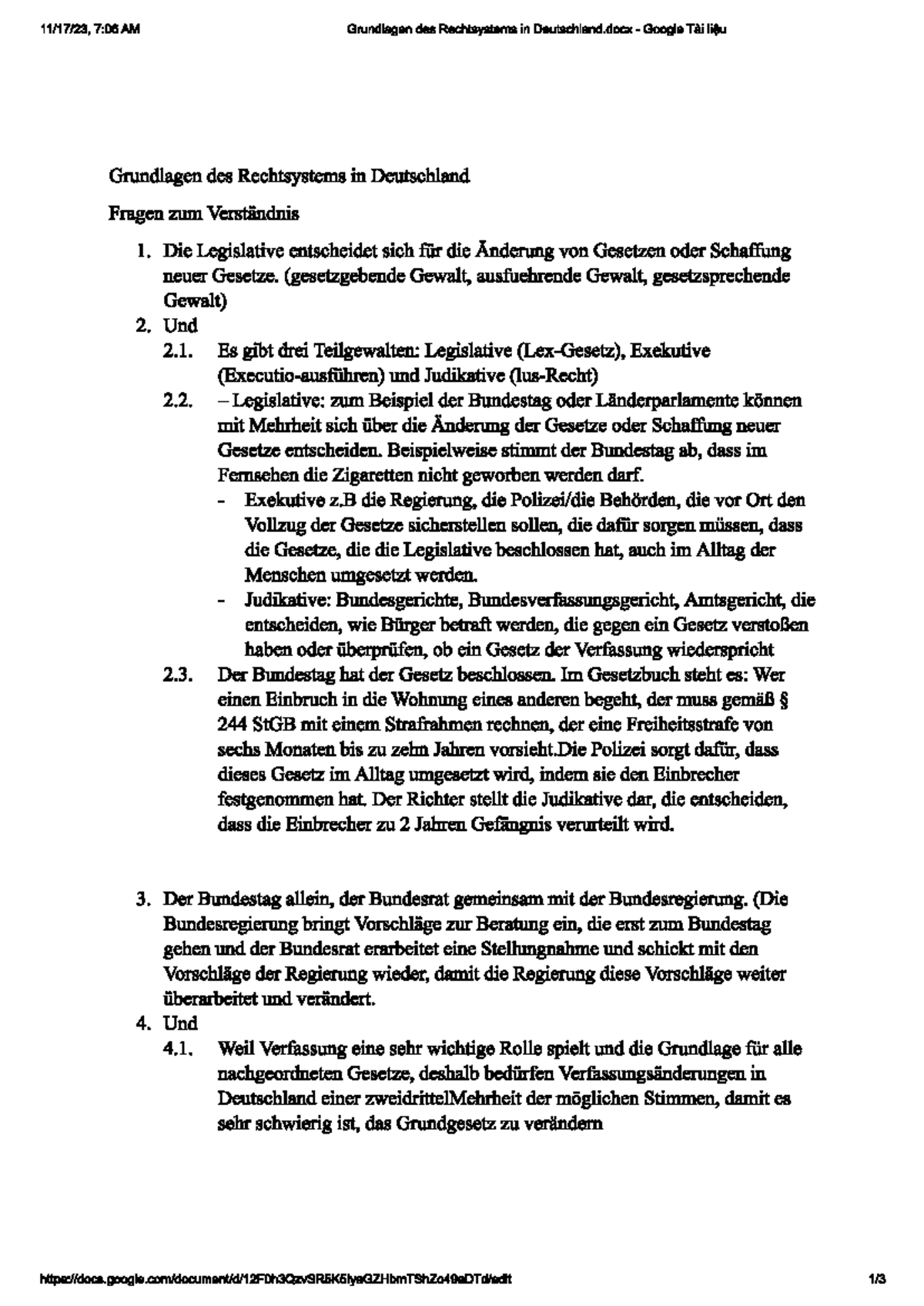 Grundlagen des Rechtssystems in Dtl.: Ein Überblick über die Prinzipien ...