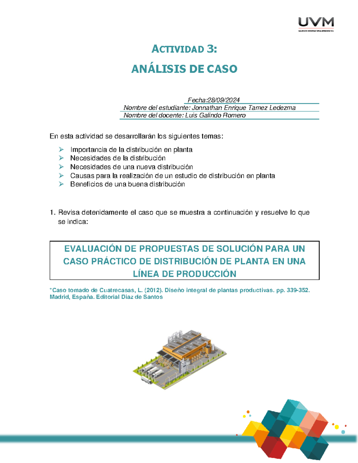 ACTIVIDAD 3: ANÁLISIS DE CASO DE DISTRIBUCIÓN EN PLANTA JETL - Studocu