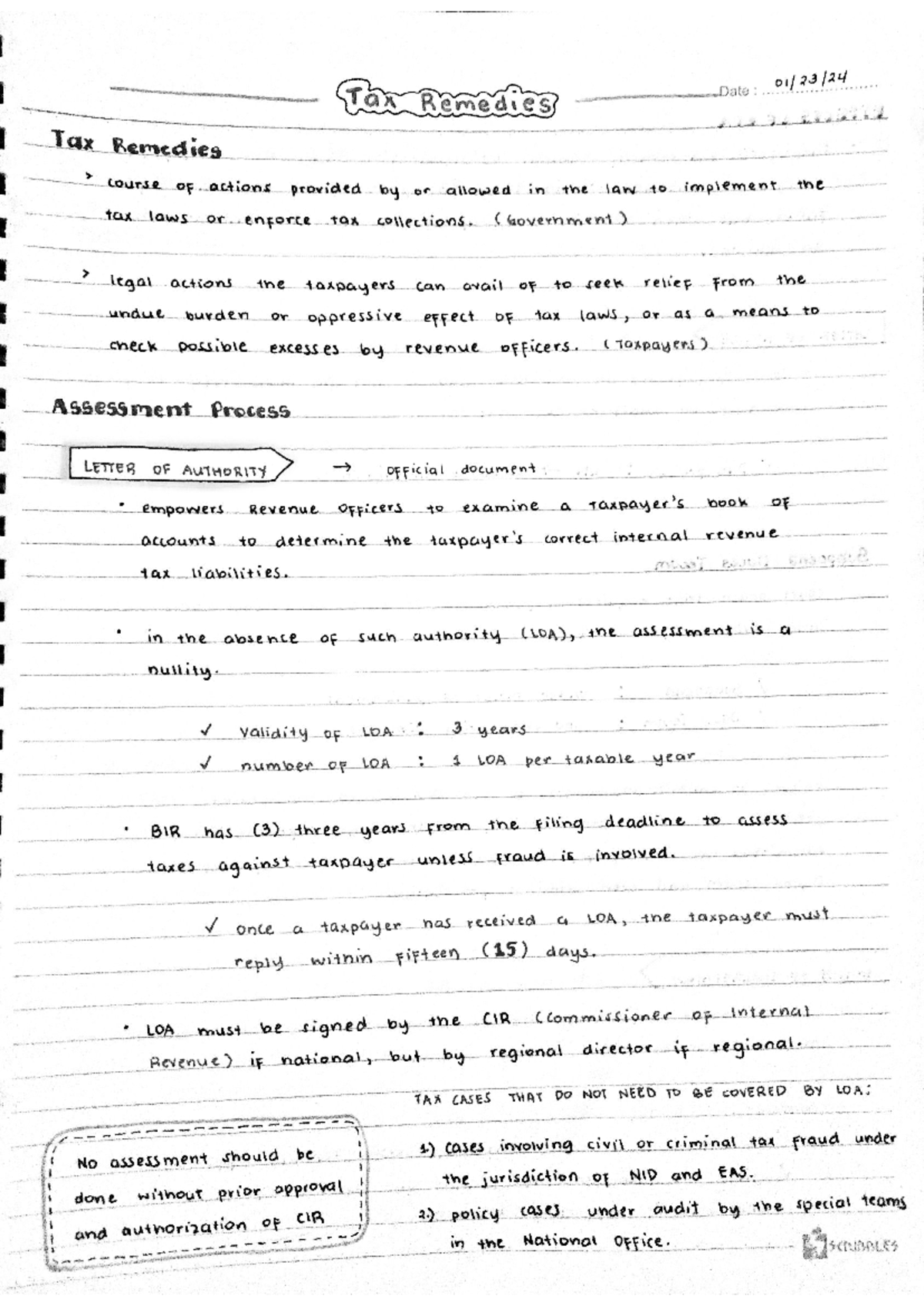 TAX Remedies Notes: Legal Actions and LOA Procedures in Taxation - Studocu