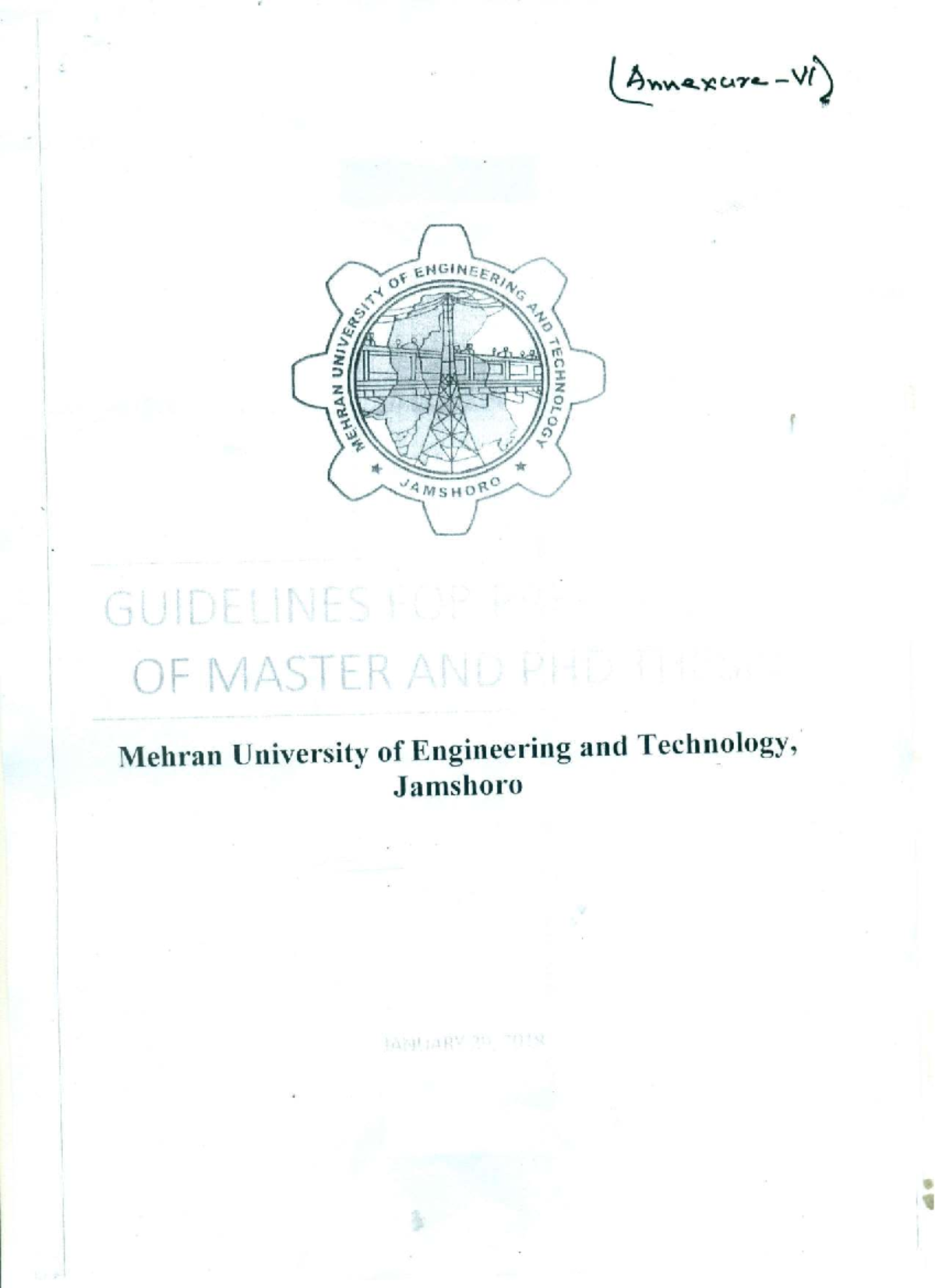 Guidelines for Master and PhD Thesis Preparation at MUET - Studocu