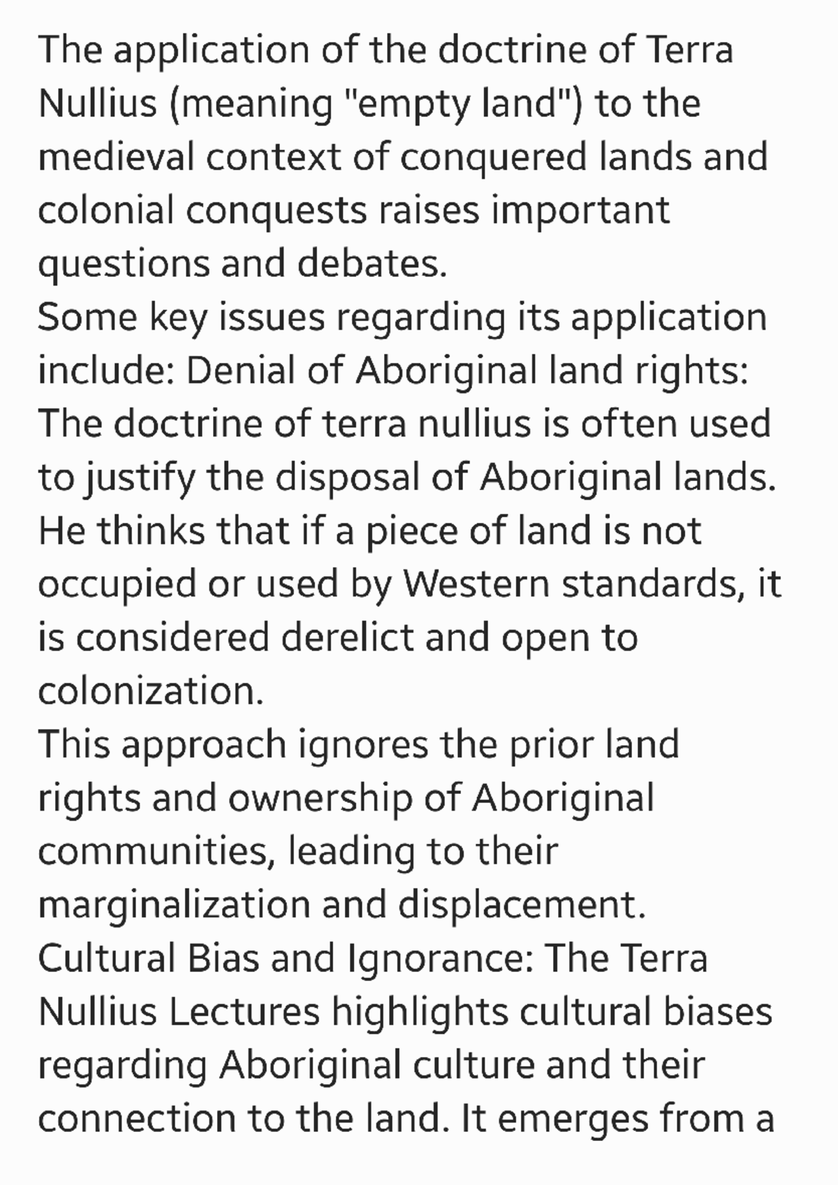 Notes on Terra Nullius Doctrine: Impacts on Indigenous Rights - Studocu