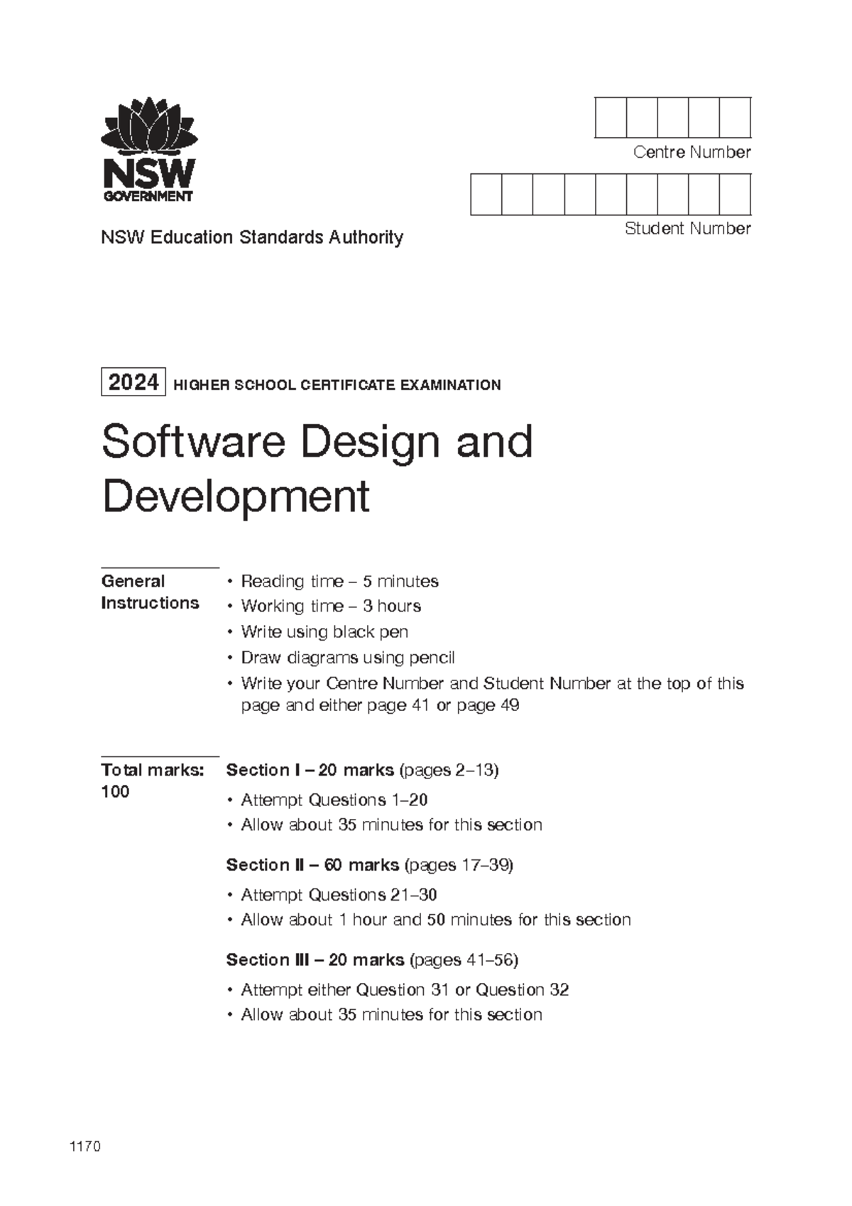 2024 HSC Software Design & Development Exam Guide - Studocu