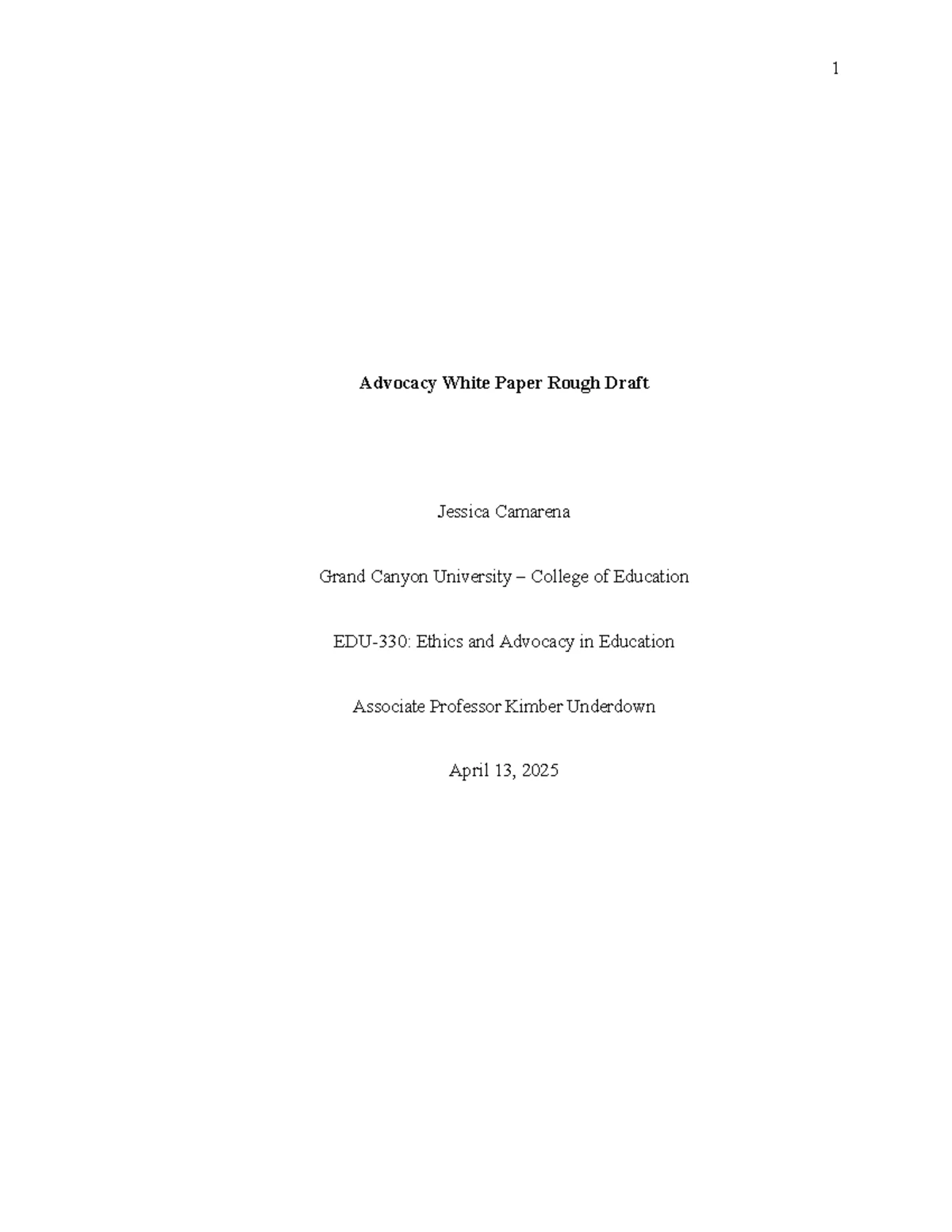 EDU-330 White Paper: Selecting Topics for Multicultural Education ...