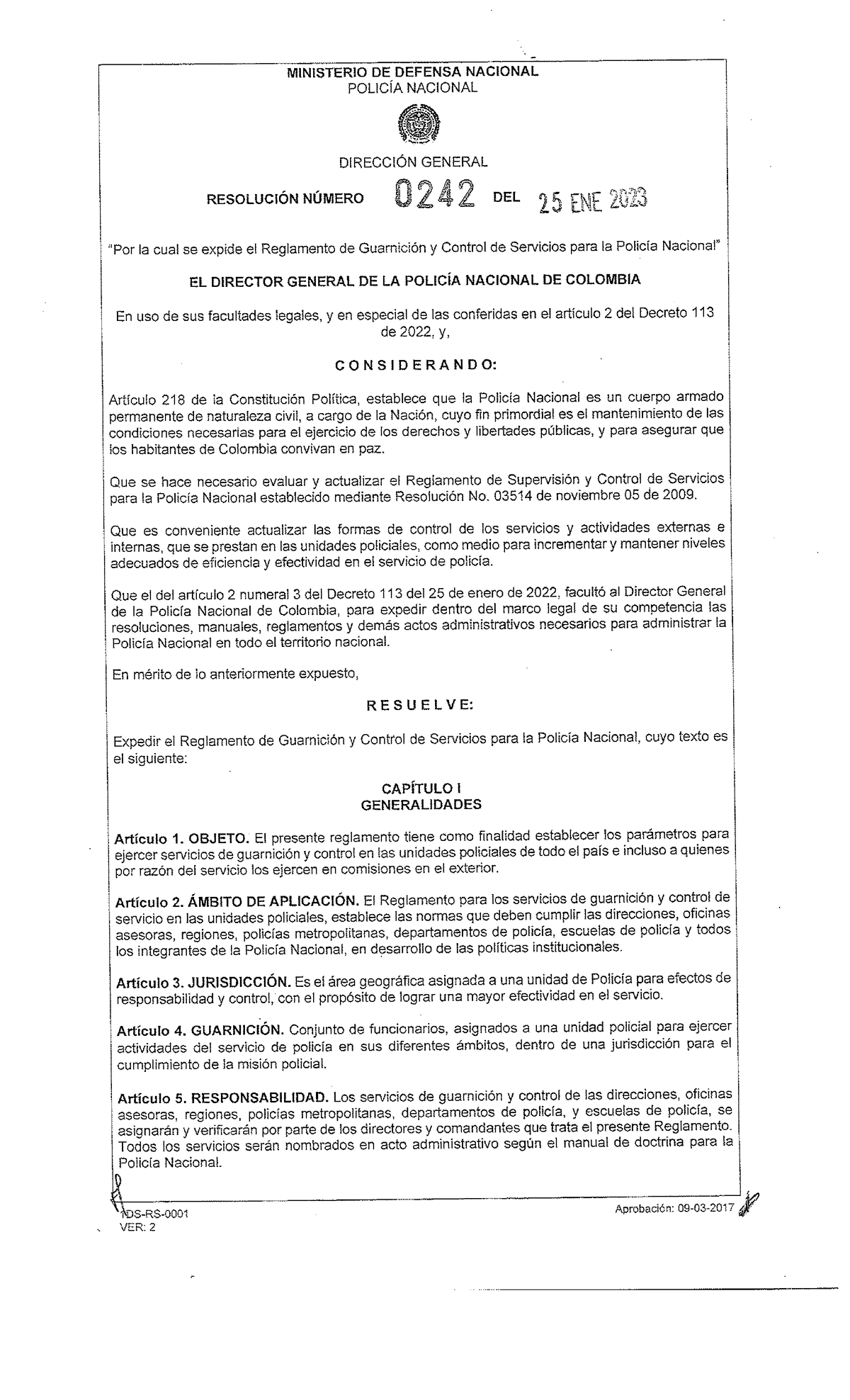 Reglamento Guarnicion Y Control DE LOS Servicios DE LA Policia Nacional ...