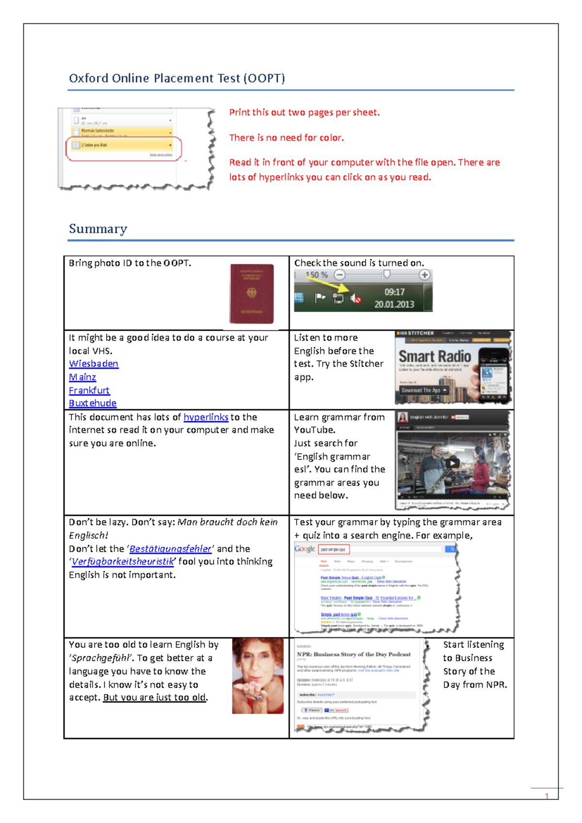 Guide to the OOPT - Oet - Oxford Online Placement Test (OOPT) Print ...