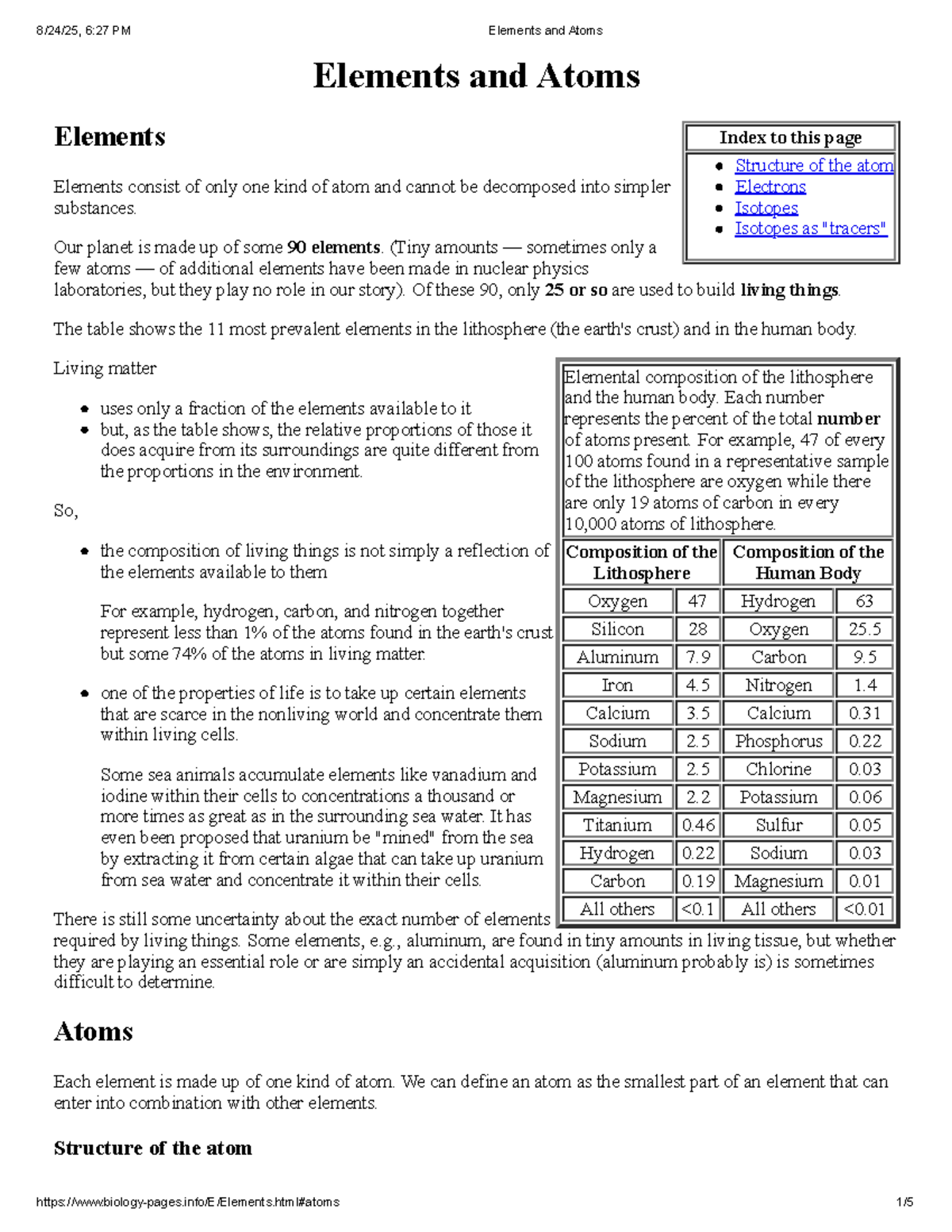 Elements and Atoms: Structure, Isotopes, and Interactions (CHEM 101 ...