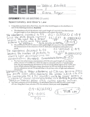 PRE LAB 2 - CHEM 107 - MCBA -. NAME: MATTHEW BUSTOS SECTION: -"-"- 001 ...