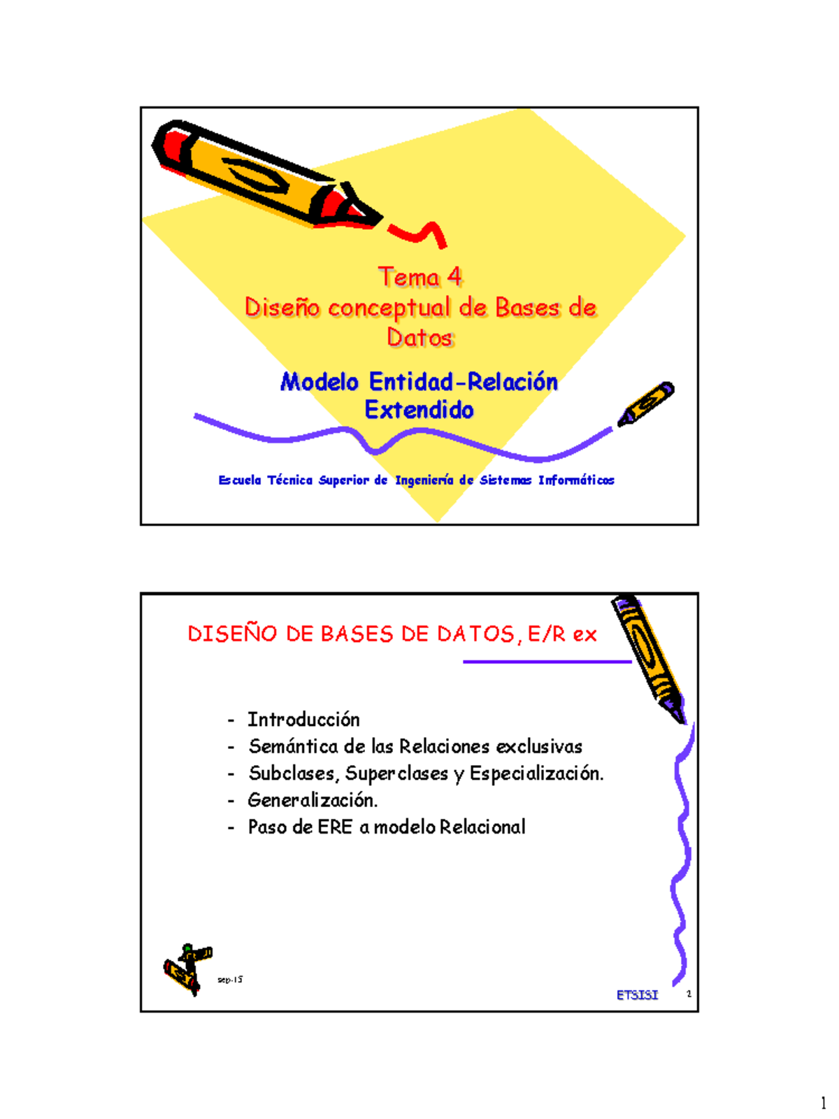 Ejercicio de seminario - Modelo entidad-relación extendido - Tema 4 ...