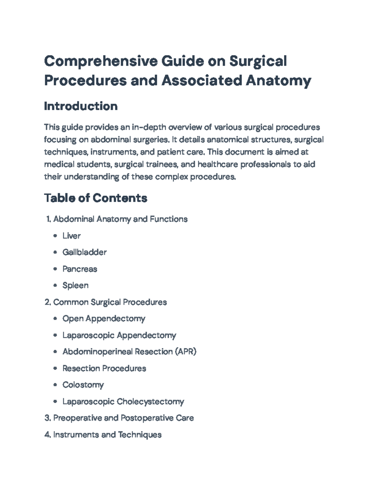 In-Depth Surgical Procedures & Anatomy Guide (Med101) - Studocu