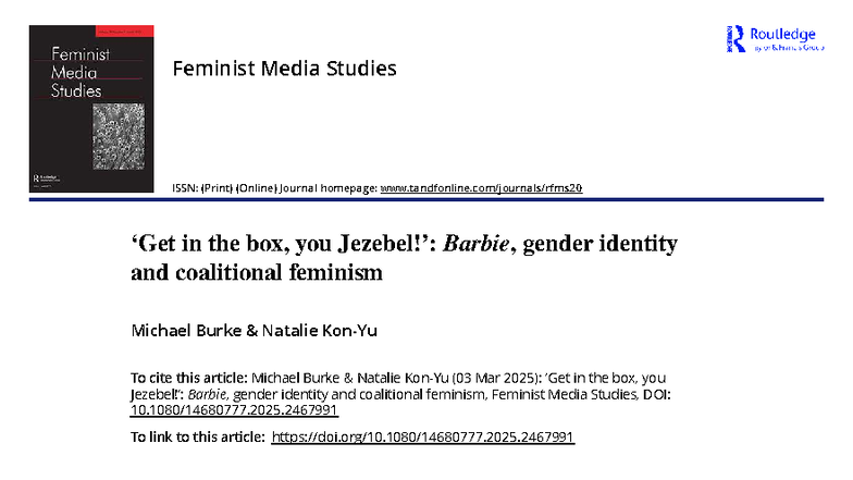 Barbie, Gender Identity & Feminism: A Critical Film Analysis (FMS 2025 ...