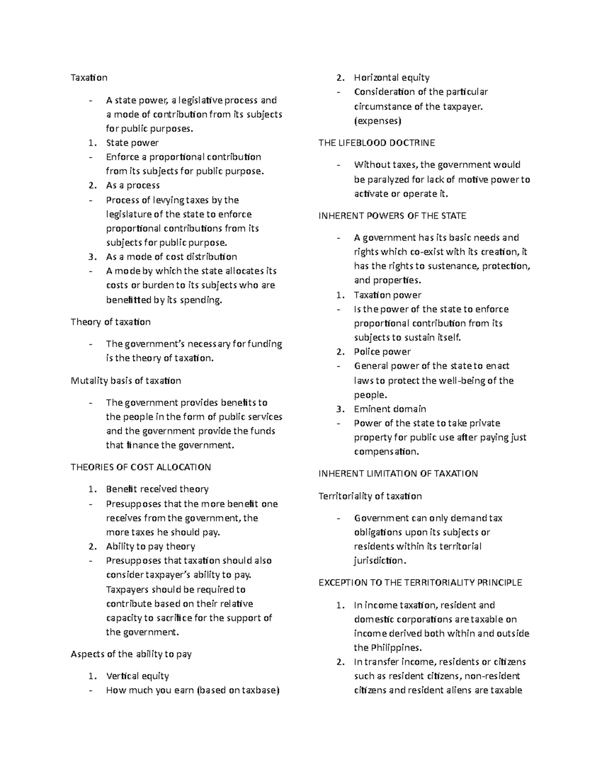 Introduction To Taxation - Taxation - A state power, a legislative ...