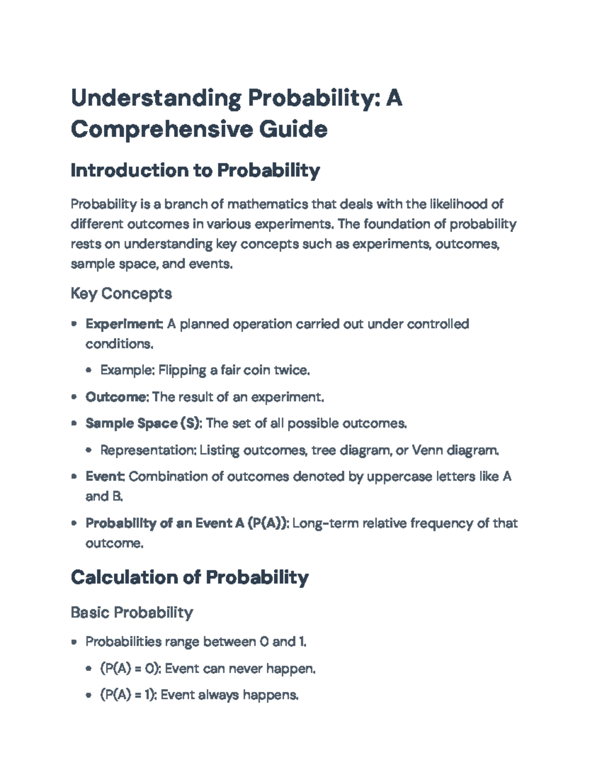 Understanding Probability: A Comprehensive Guide (MATH101) - Understanding Probability: A - Studocu