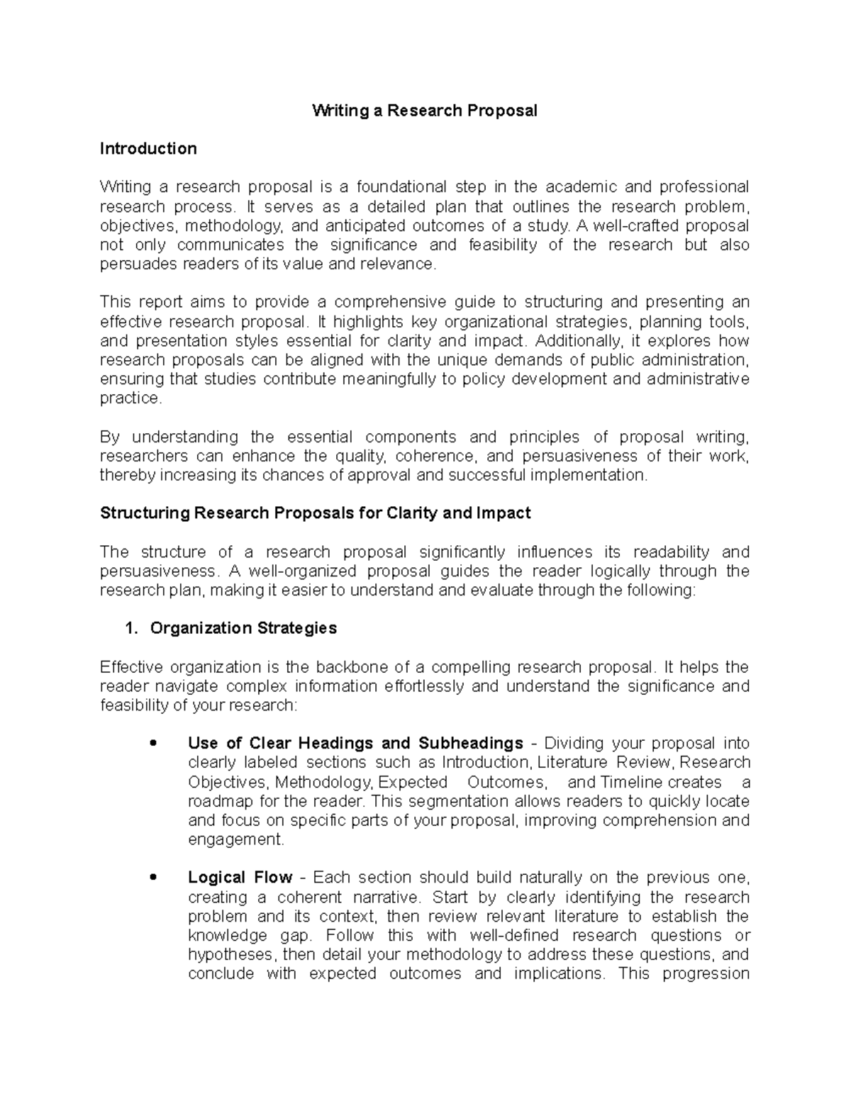 Research Proposal Writing Guide for Public Administration (PA 101 ...