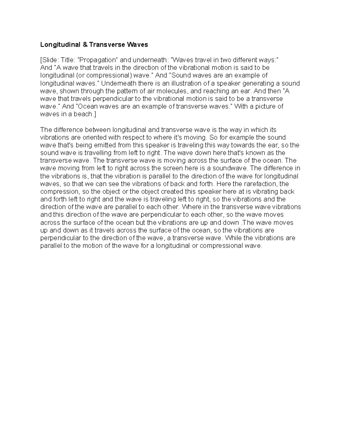 06 Longitudinal and Transverse Waves: Key Concepts Explained - Studocu