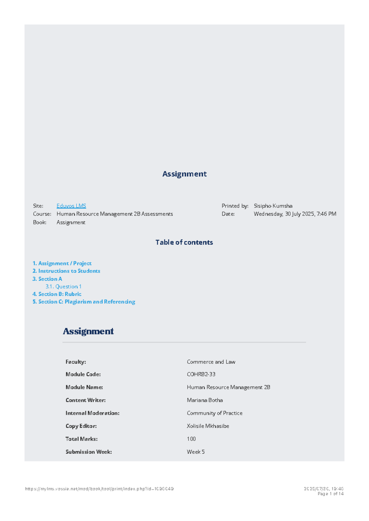 Human Resource Management 2B - Assignment Guidelines and Notes - Studocu