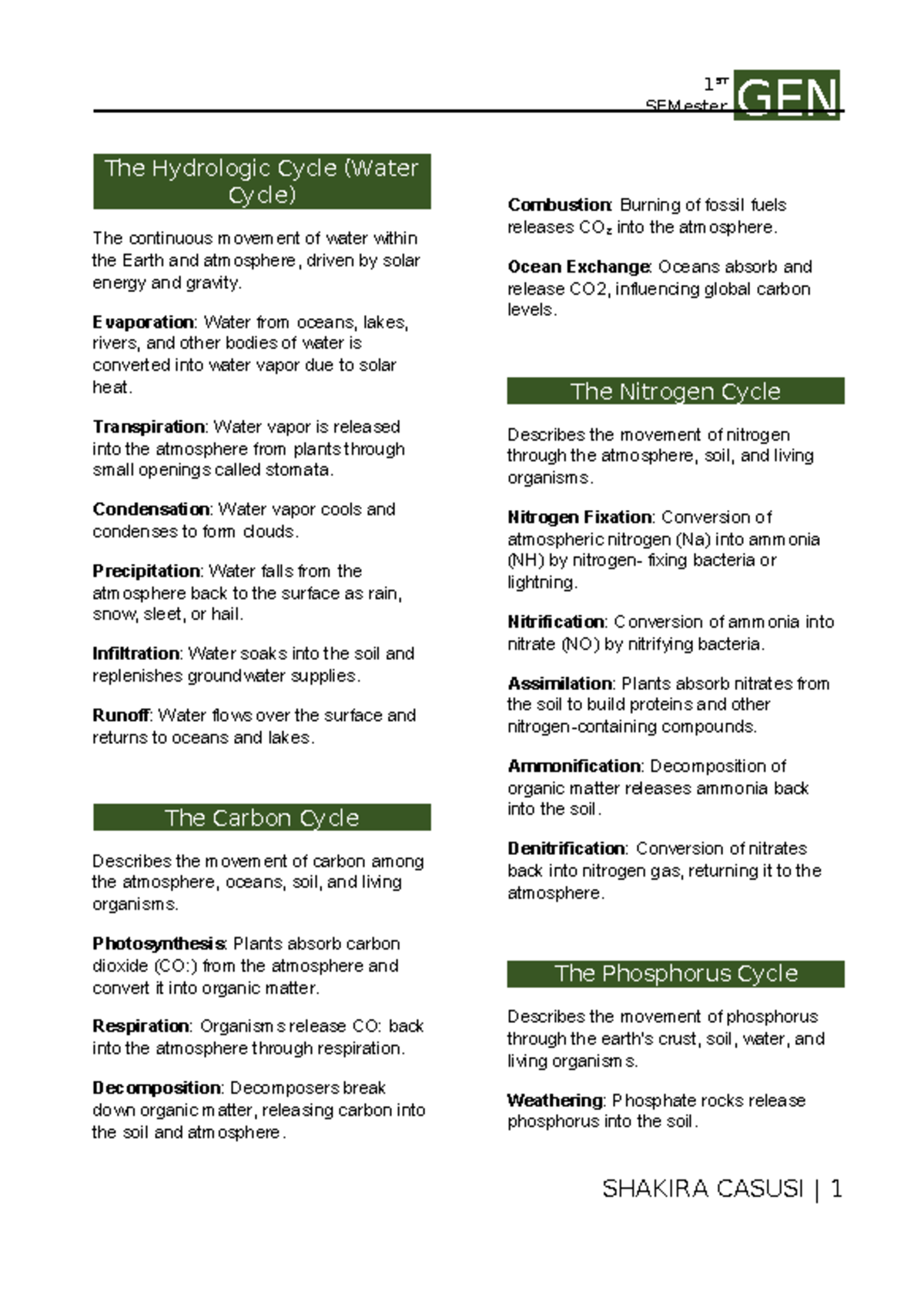 1ST SEM A.Y 2024: Ecosystem Types, Biomes & Biodiversity Overview - Studocu