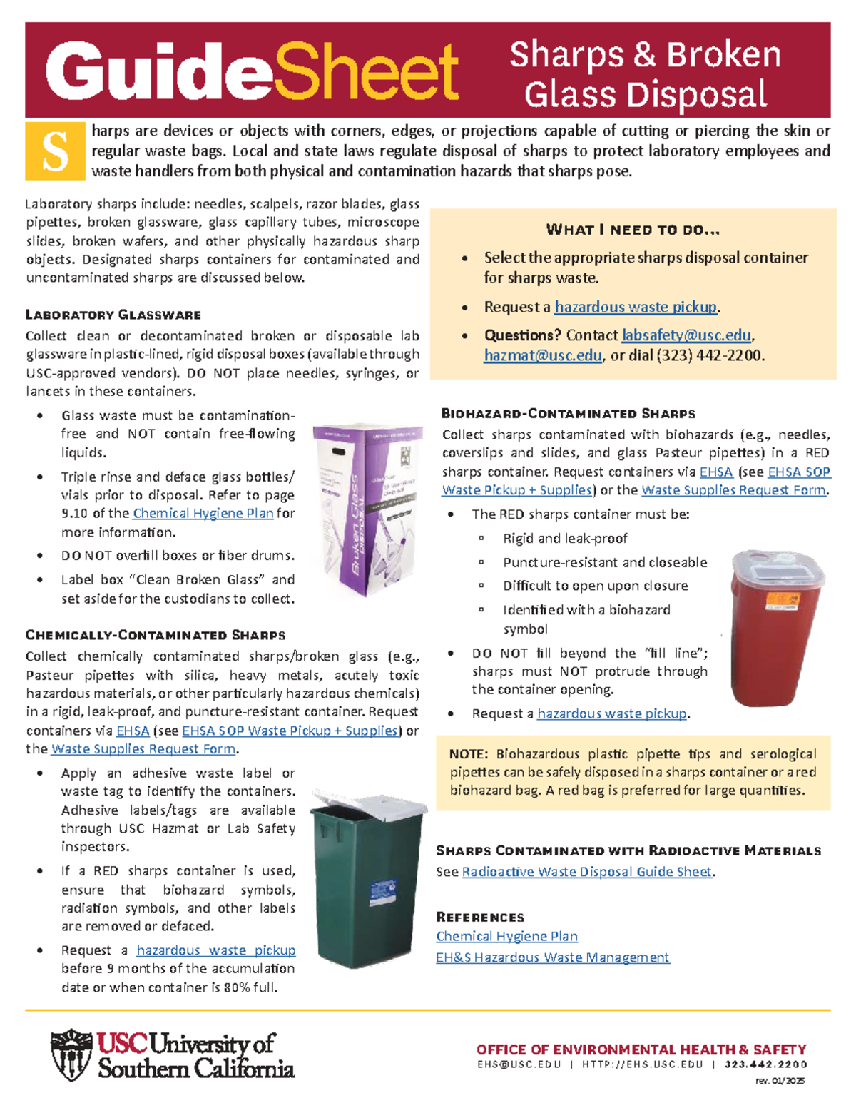 Sharps Disposal Guide Sheet (HT 323) for Laboratory Safety - Studocu