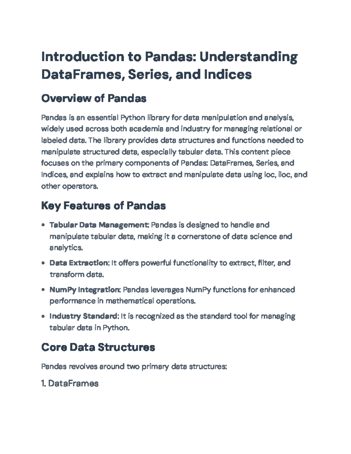 Introduction to Pandas (CS101): DataFrames, Series, and Data Manipulation - Studocu