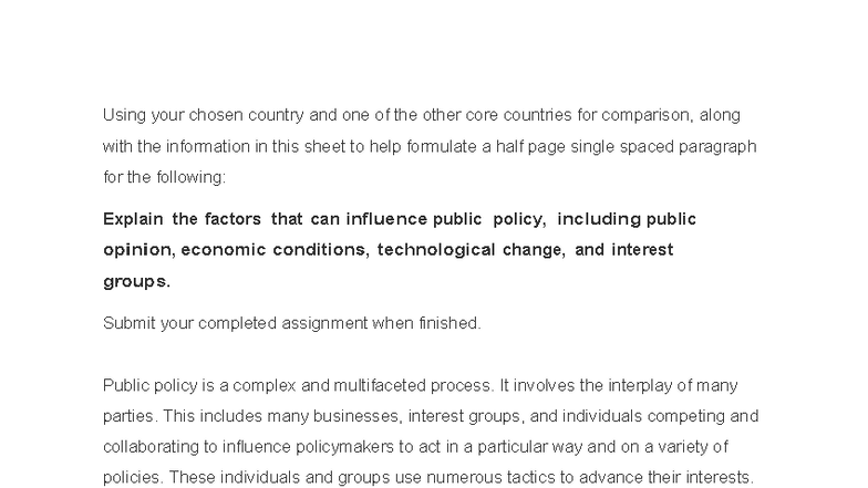 APGov: Comparing Factors Influencing Public Policy - Studocu