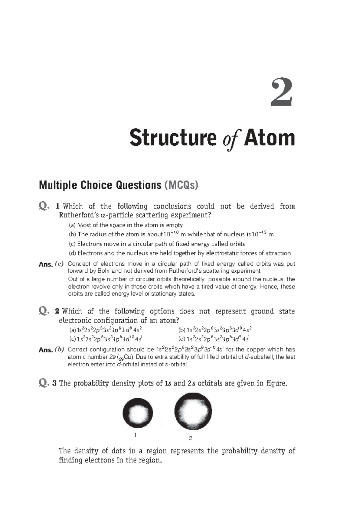 Class 11 Exam - Structure of Atom MCQs and Notes - Studocu