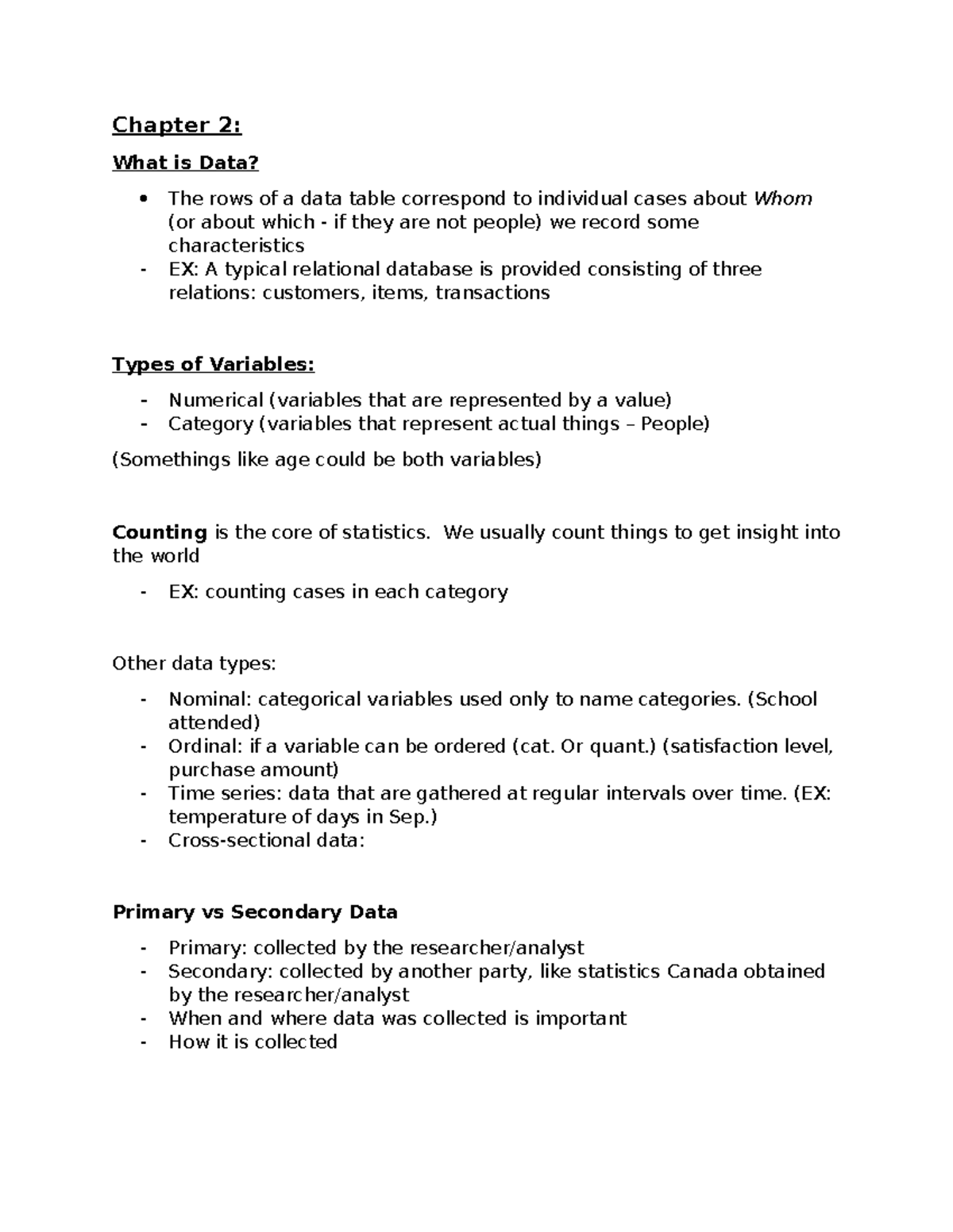 Chapter 2: Understanding Data Types and Variables (Course Code: Week 1) - Studocu