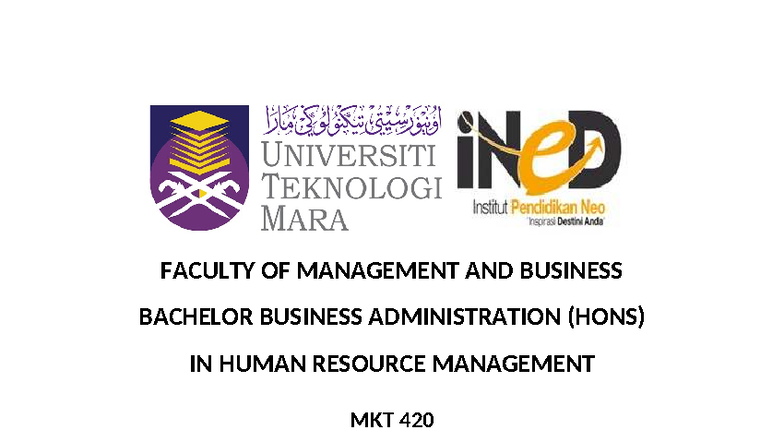 Mkt 420 assignment individual - FACULTY OF MANAGEMENT AND BUSINESS ...