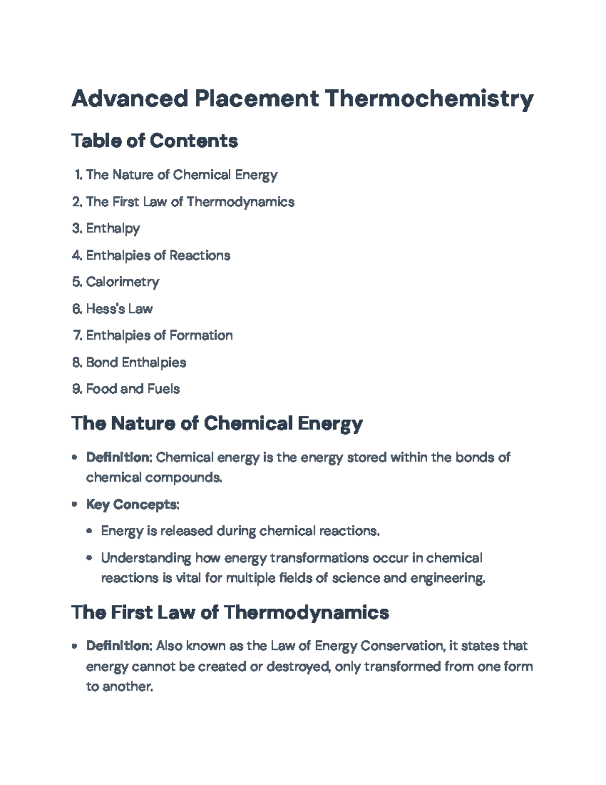 AP Thermochemistry: Key Concepts and Energy Transformations Overview ...