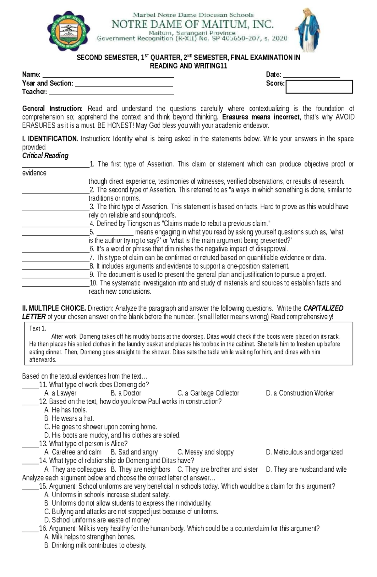 G12 MIL Q1 W1 - Learning Activity Sheets/Modules - Learner’s Activity ...