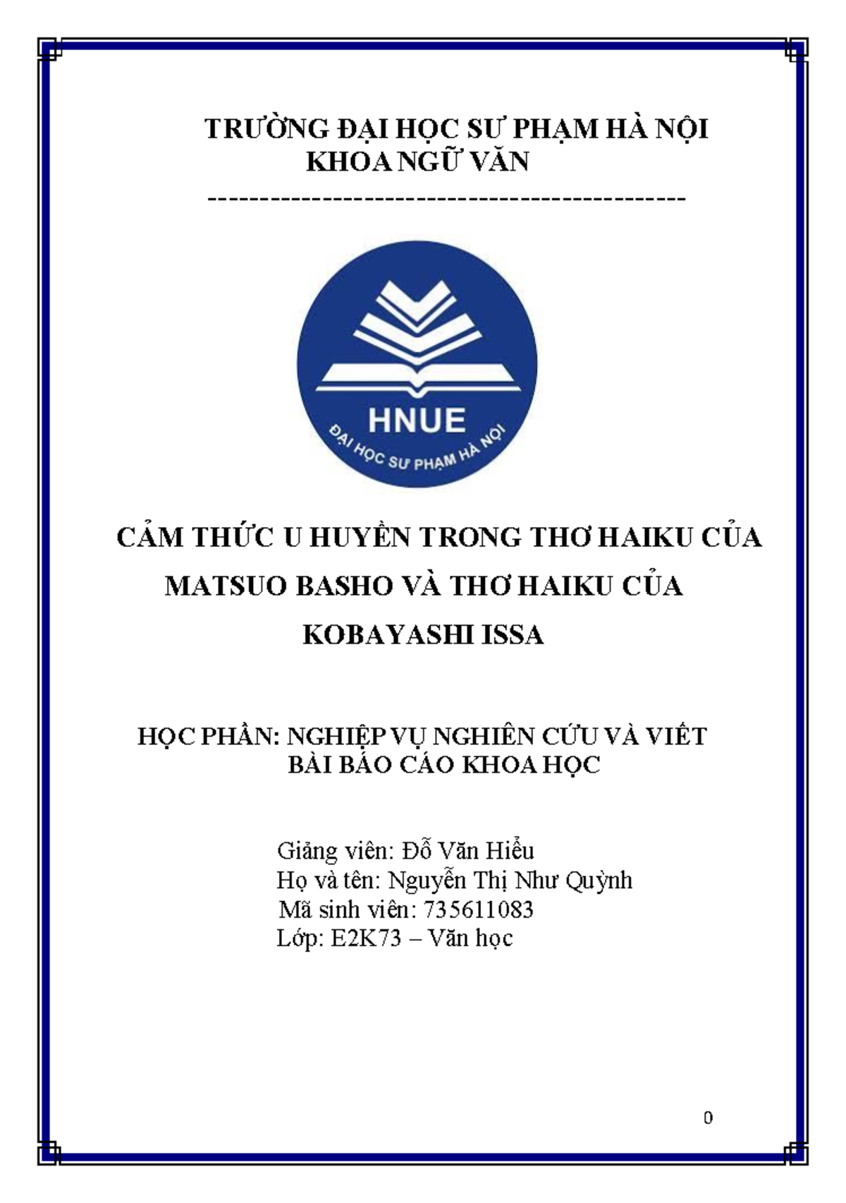 Cảm Thức U Huyền Trong Thơ Haiku Của Matsuo Basho & Kobayashi Issa ...