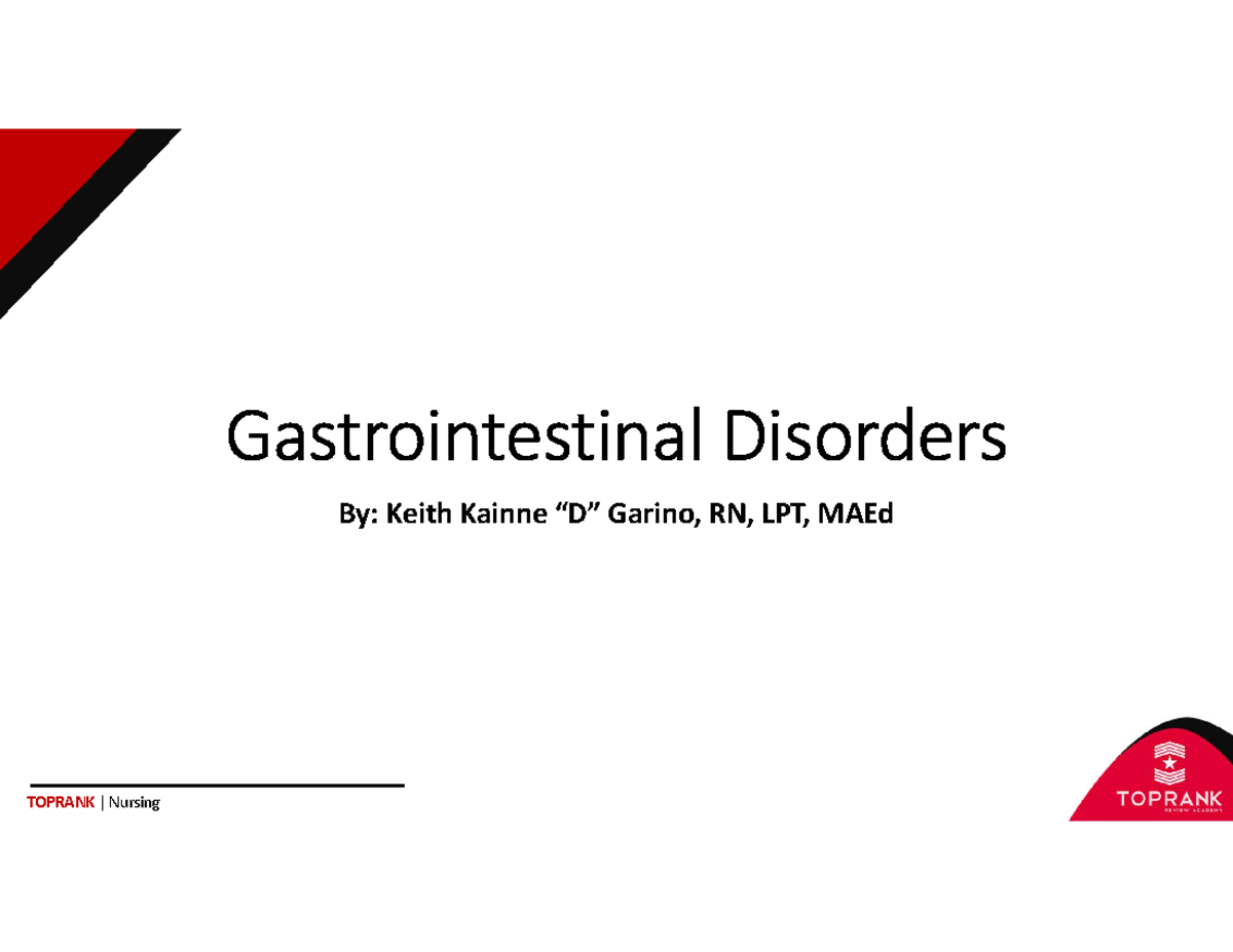 Gastrointestinal Disorders: Key Insights & Interventions for RN ...