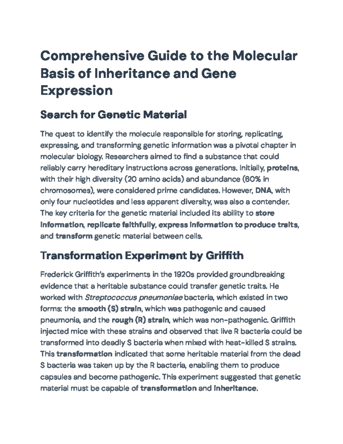 Comprehensive Guide to DNA Structure, Function, and Gene Expression ...